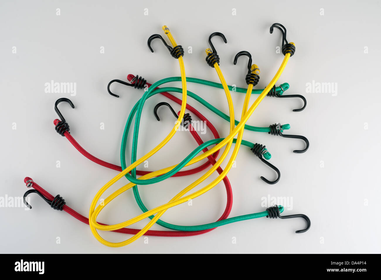Pile of mixed coloured bunji cords Stock Photo - Alamy
