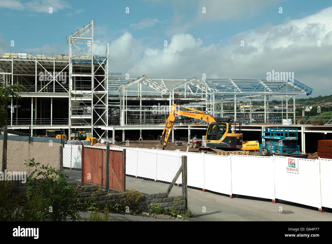 View of construction site for new Morrisons store in Bargoed Stock ...