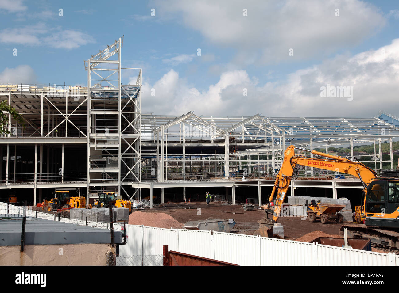 View of construction site for new Morrisons store in Bargoed Stock ...