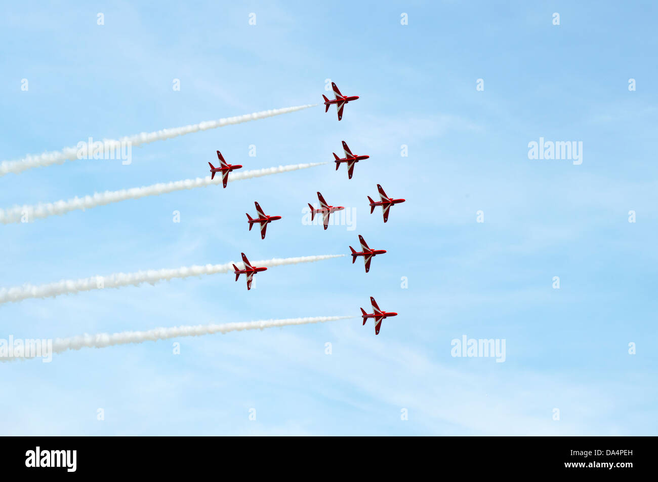 Red Arrows - Lancaster Formation Stock Photo - Alamy