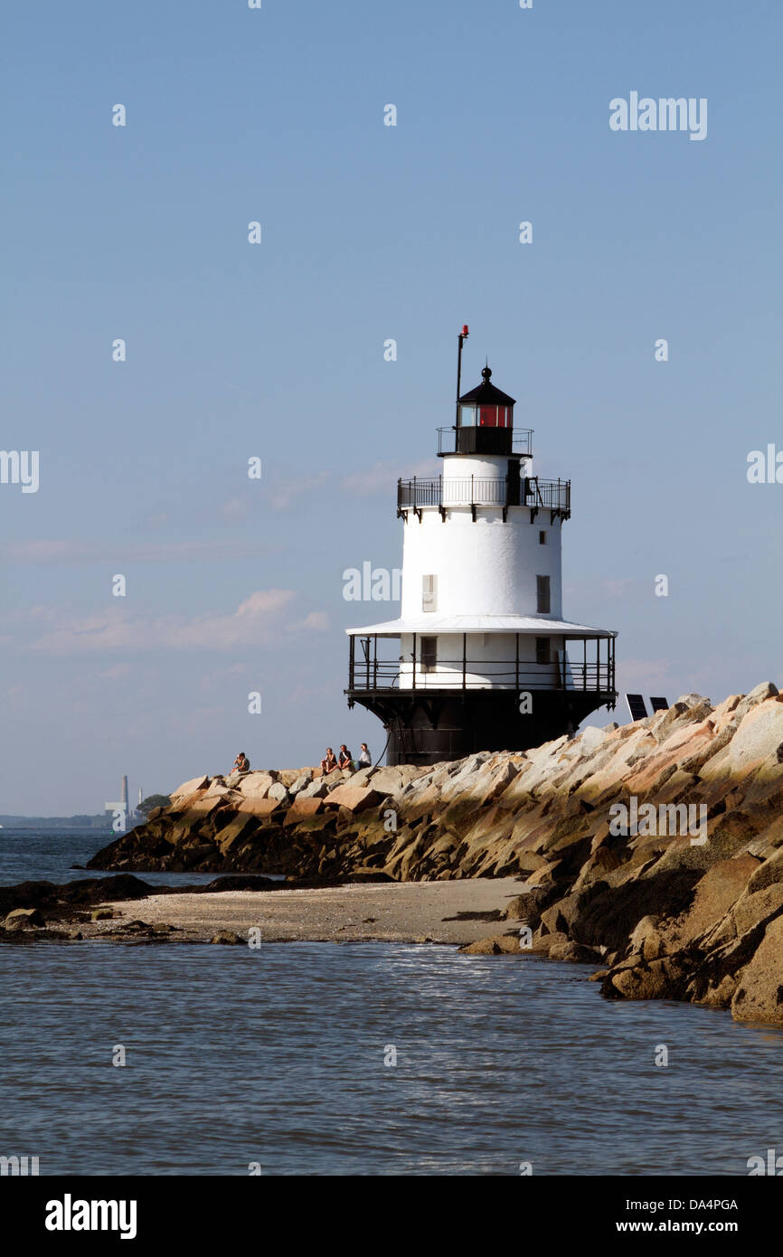 Spring Point Ledge Lighthouse, South Portland, Maine, USA Stock Photo ...