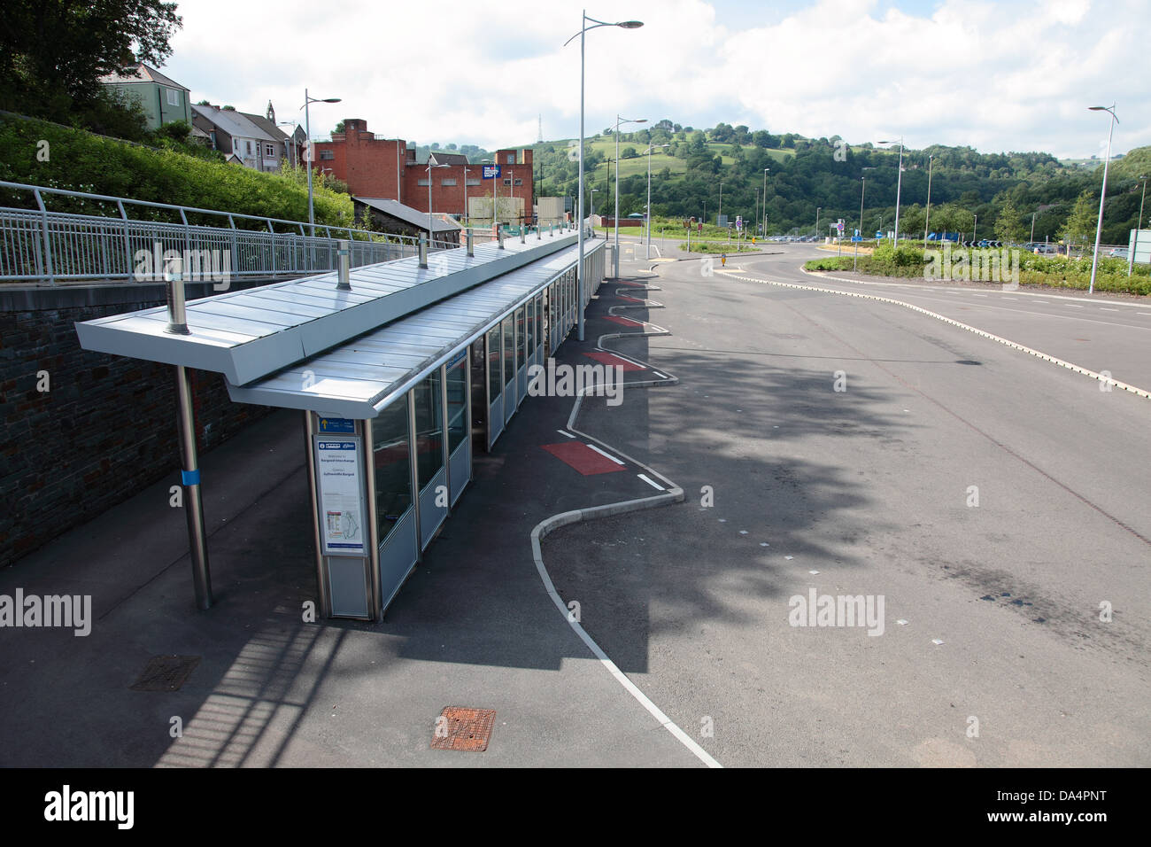 View of the new bus station at Bargoed Stock Photo - Alamy