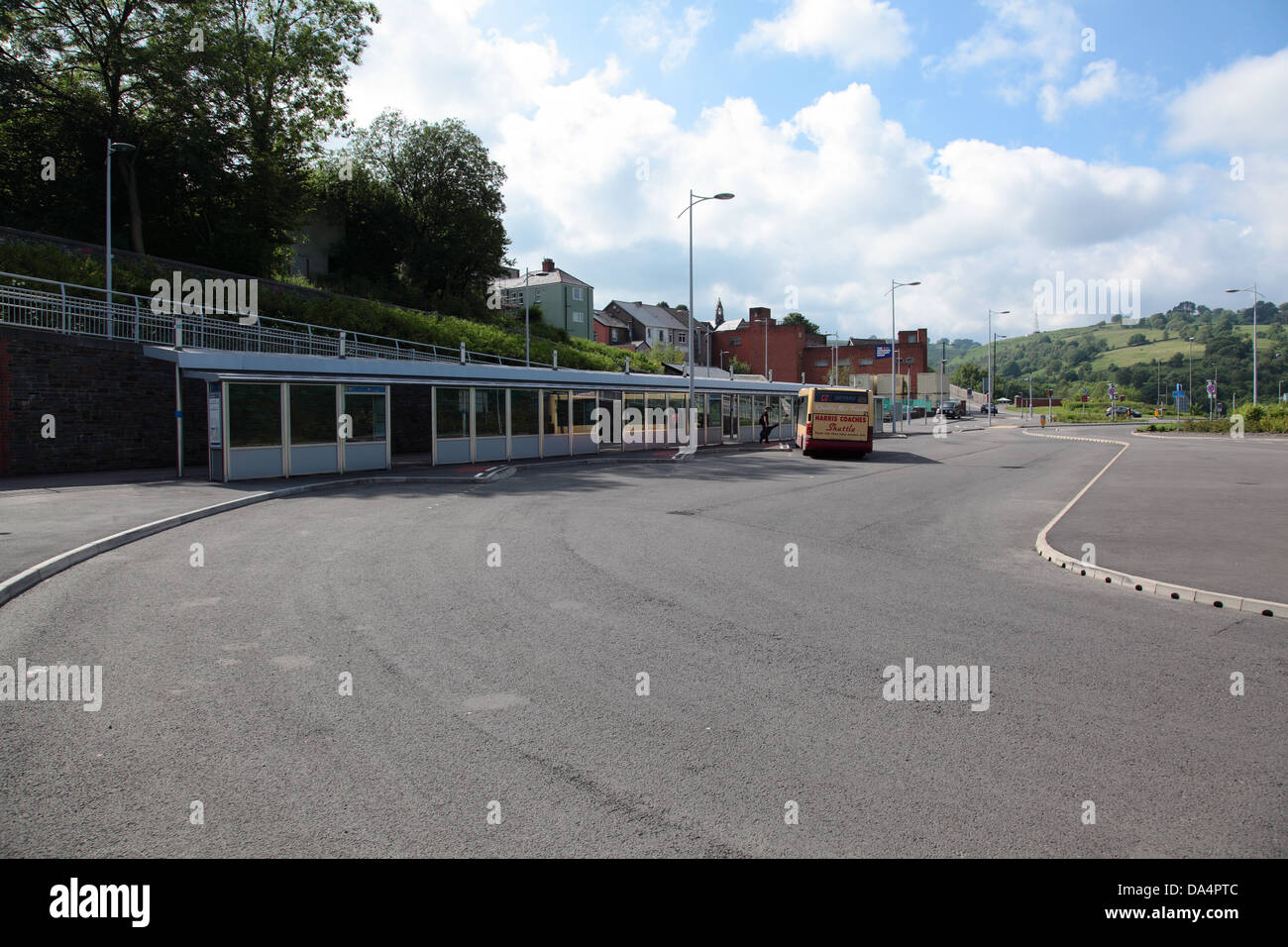 View of the new bus station at Bargoed Stock Photo - Alamy