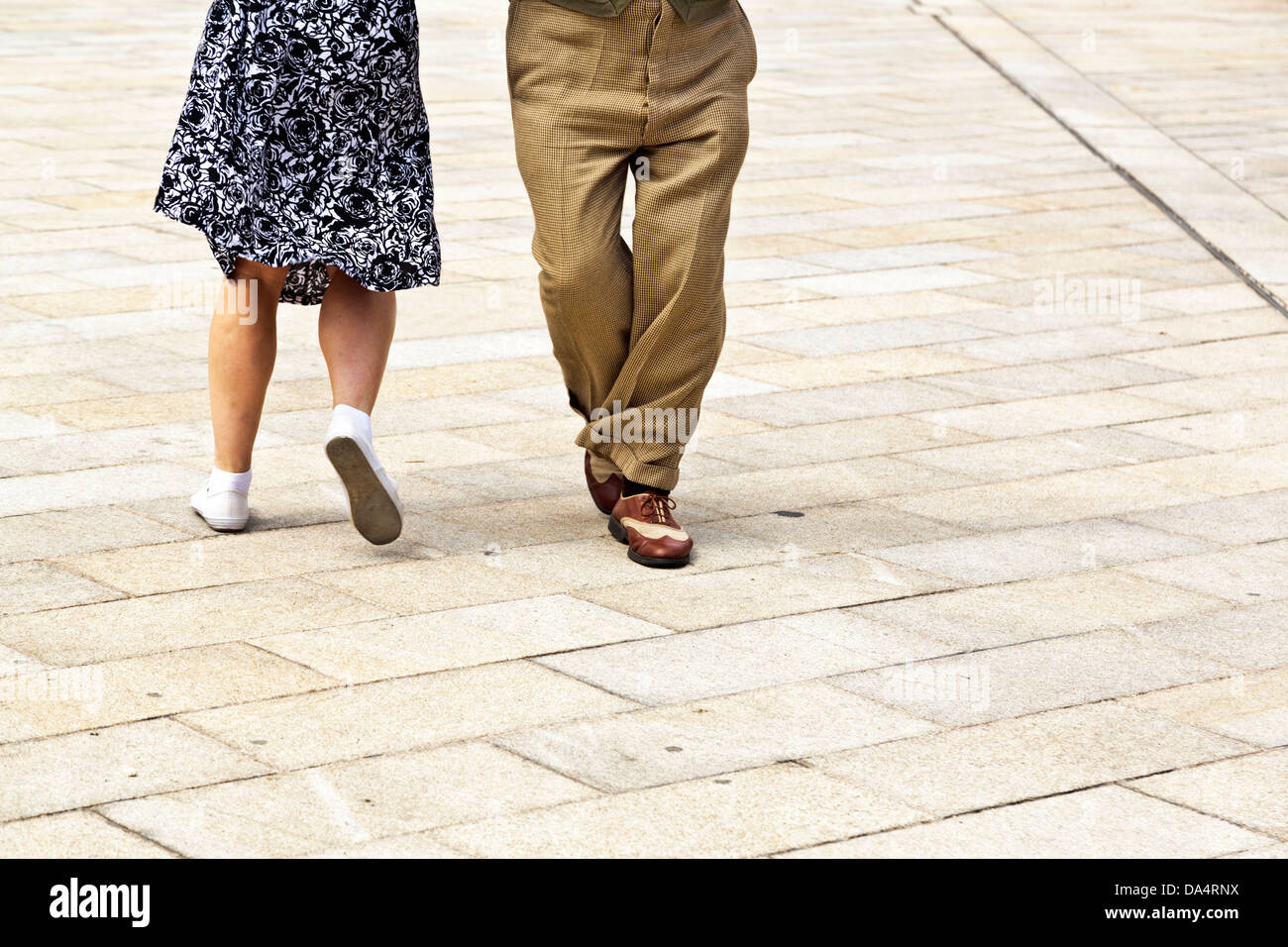 Man and woman ballroom dancing on Cathedral Square, Peterborough ...