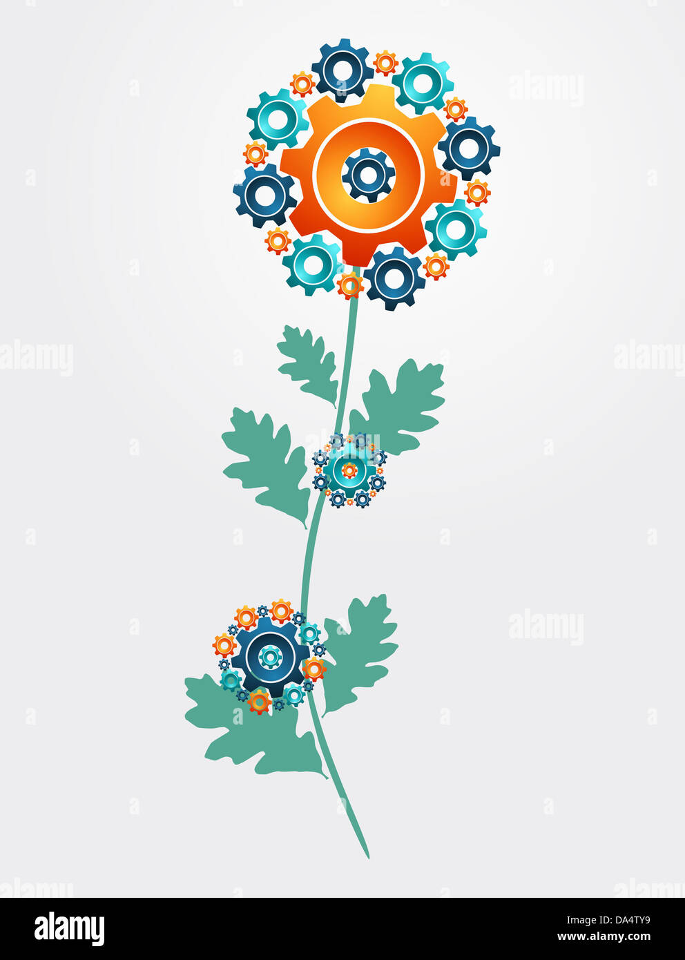 Industrial innovation gears concept flower. Vector illustration layered ...