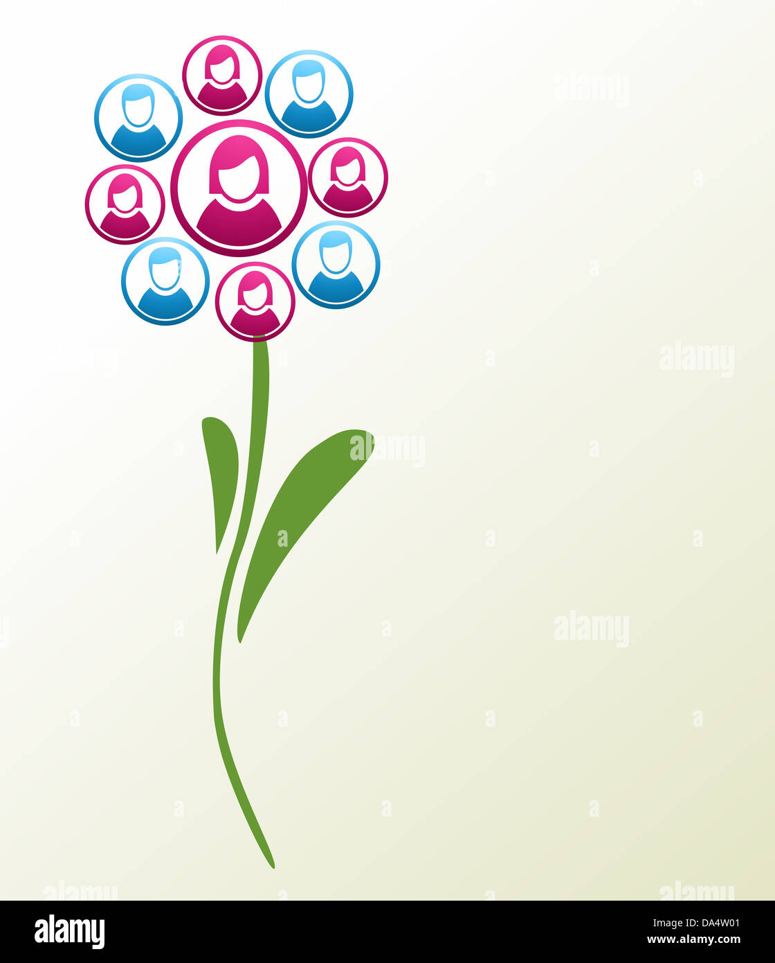 Social media networks flower with people profile icons petals ...