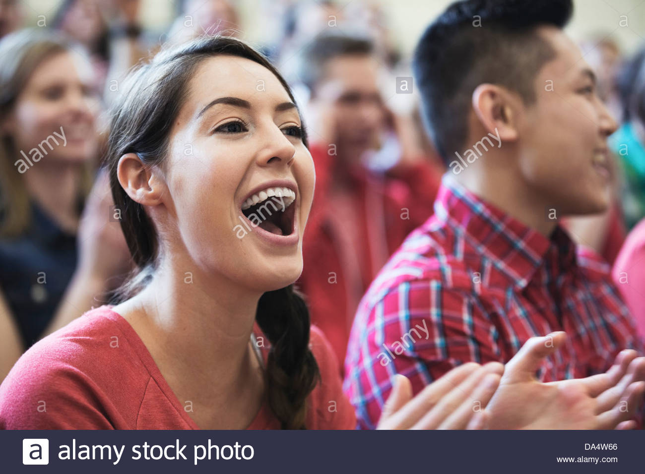 Cheering female hi-res stock photography and images - Alamy