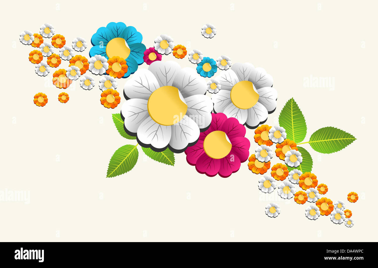 Colorful spring flower composition background. Vector illustration ...