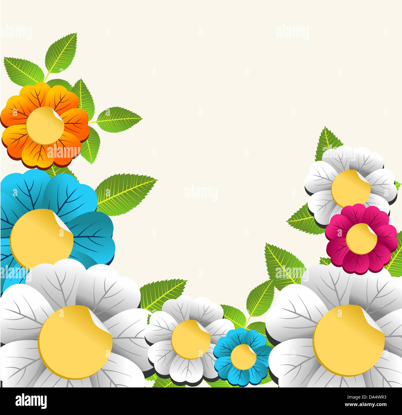Elegant spring color flower card background. Vector illustration ...
