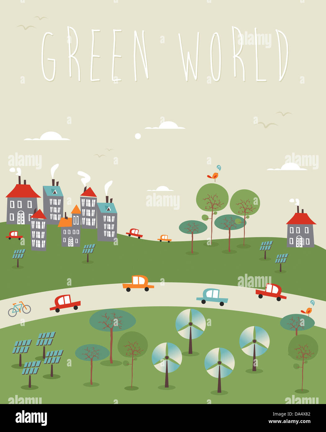 Go green world infographics trendy sketch. Vector illustration layered ...