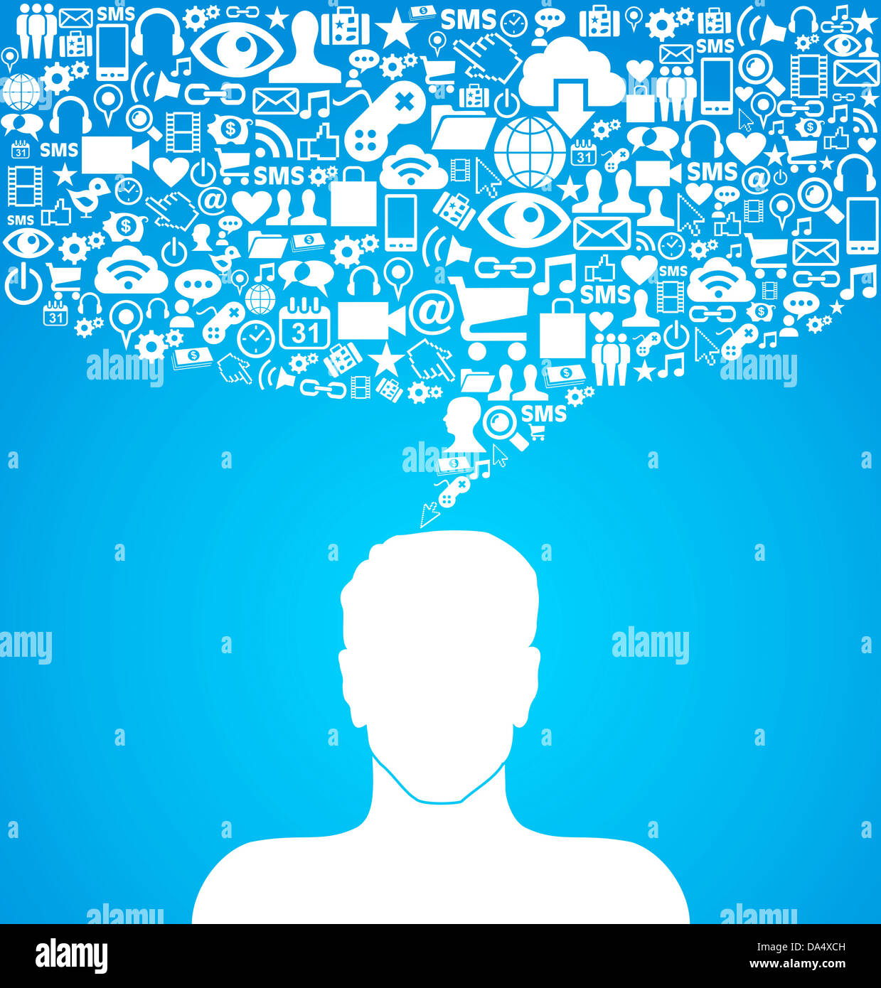 Social media network man icon set speech bubble. Vector illustration ...