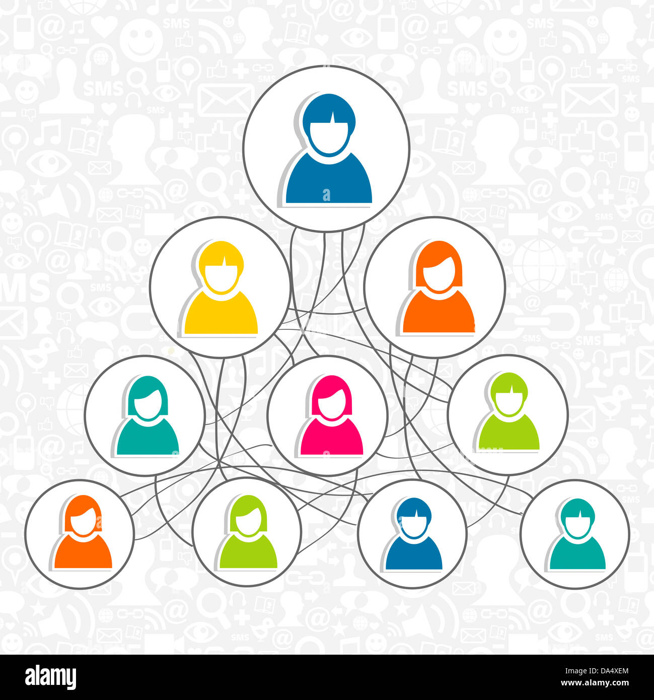 Diversity social media network people organization diagram. Vector ...