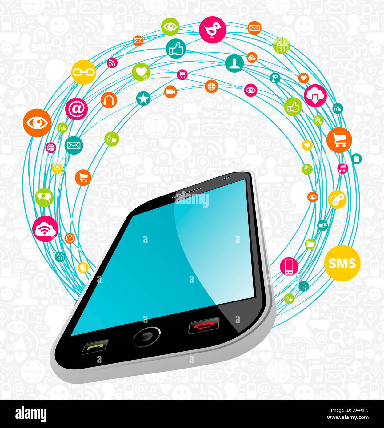 Social media network diagram. Vector illustration layered for easy ...