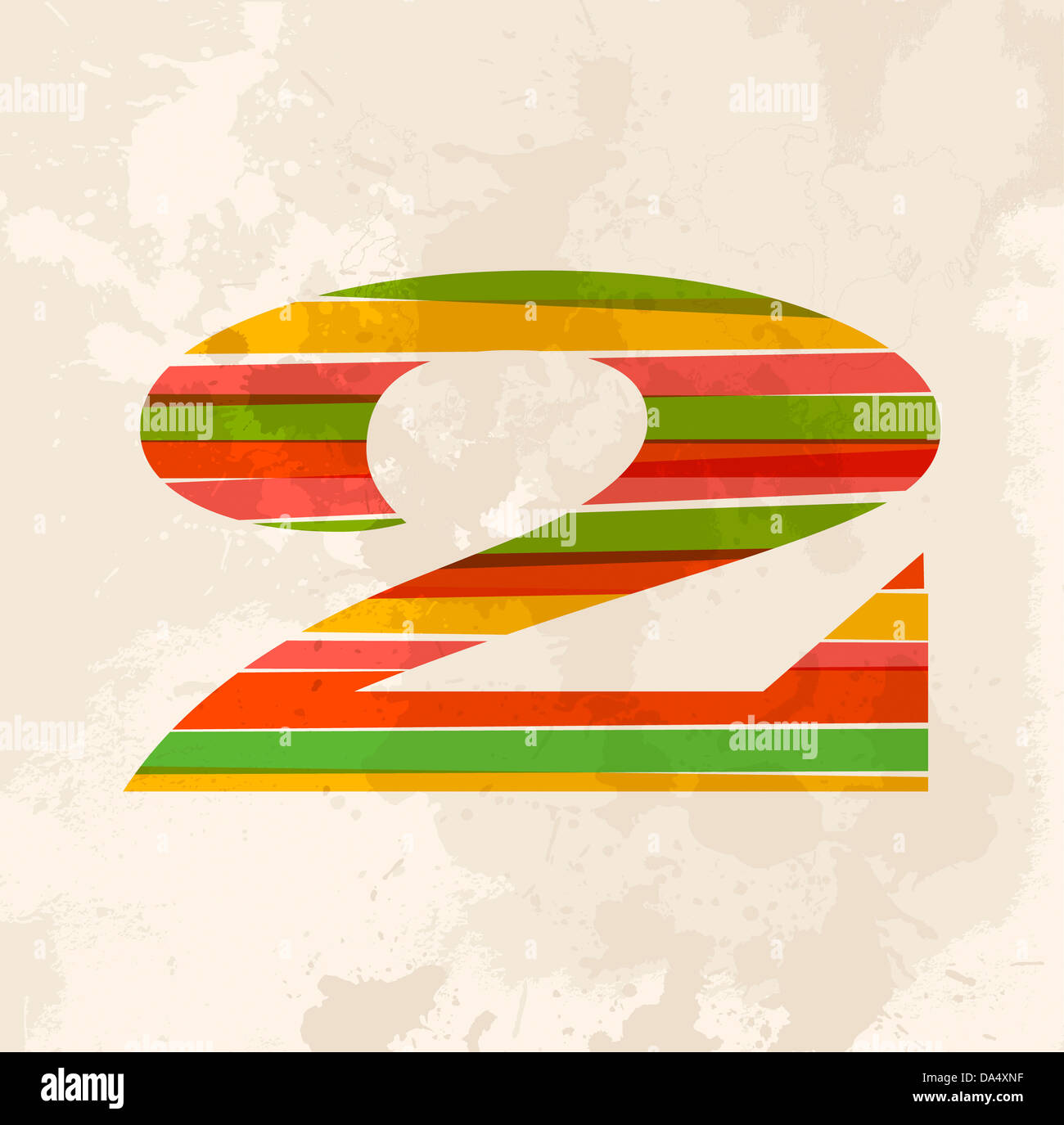 Diversity colors transparent bands number two over grunge background ...