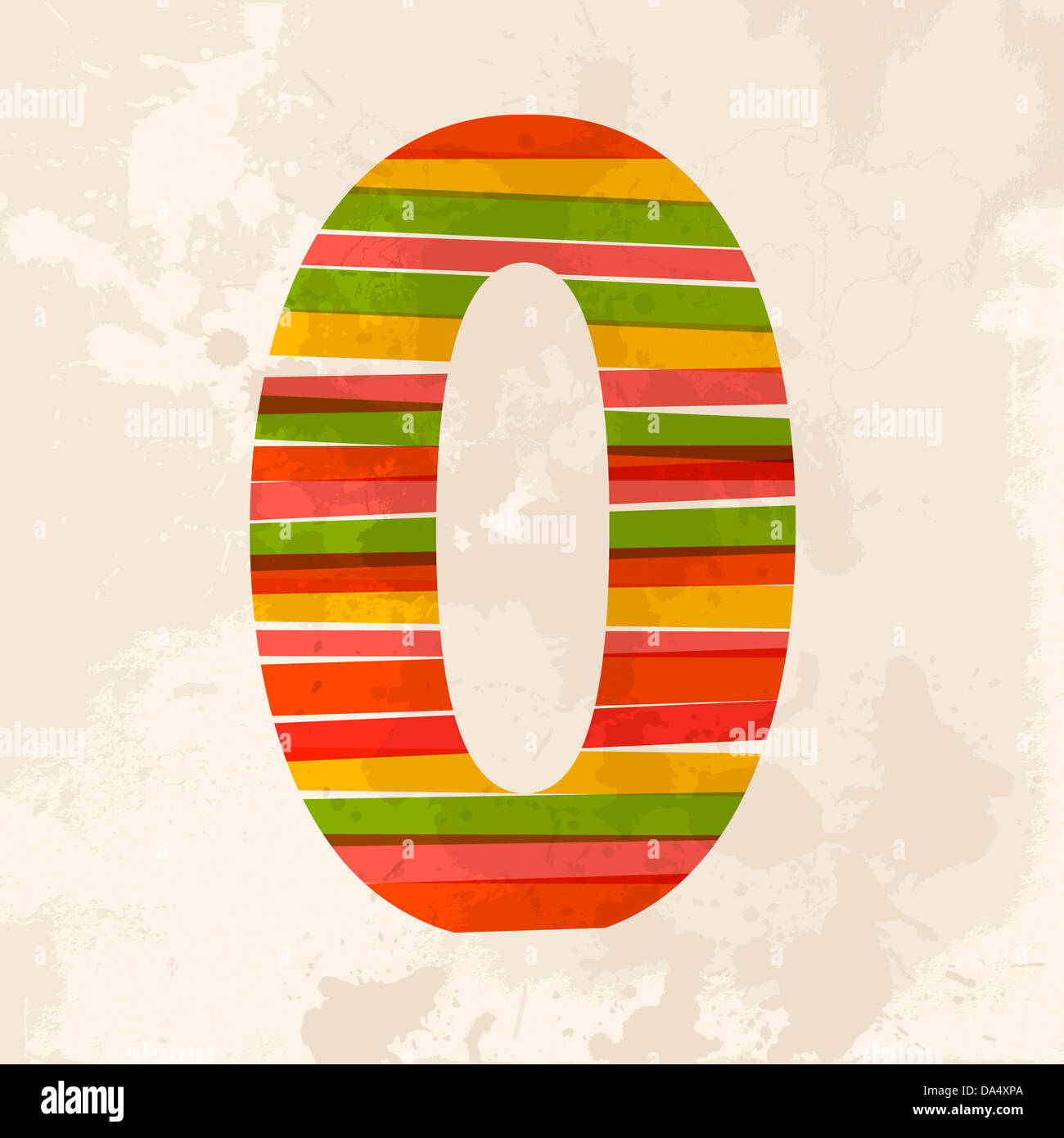 Diversity colors transparent bands number zero over grunge background ...