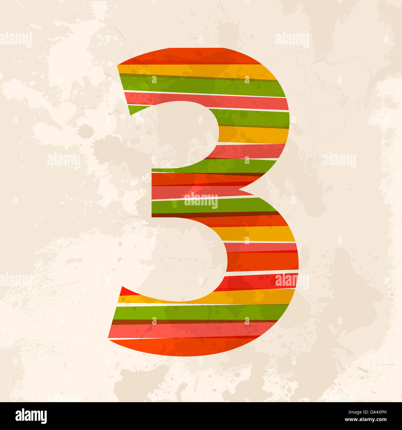 Diversity colors transparent bands number three over grunge background ...