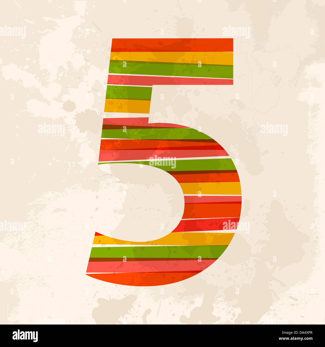 Diversity colors transparent bands number 5 over grunge background ...