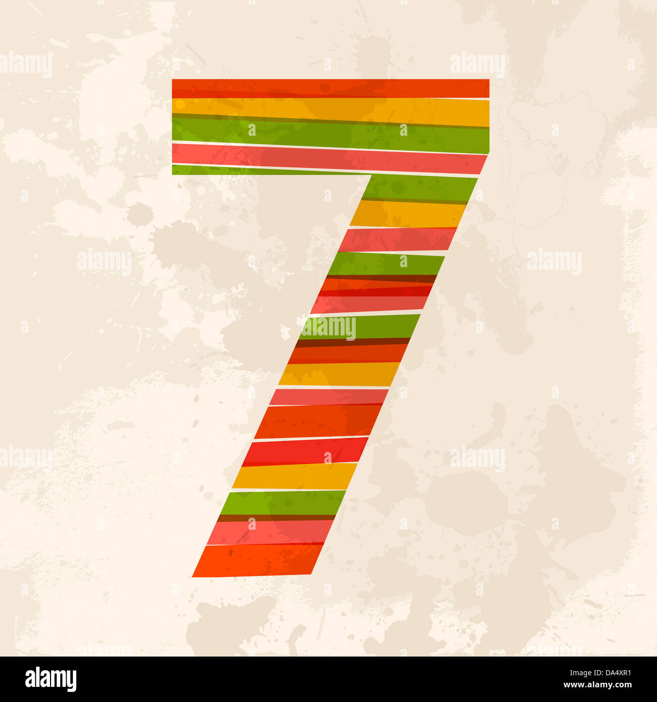Diversity colors transparent bands number 7 over grunge background ...