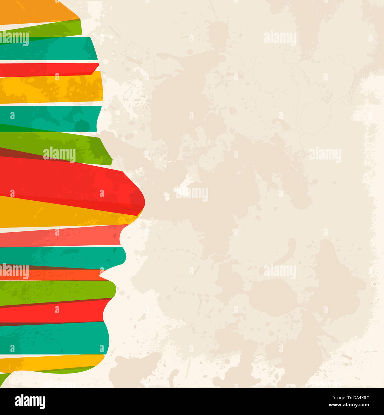 Diversity colors transparent bands woman profile over grunge background ...