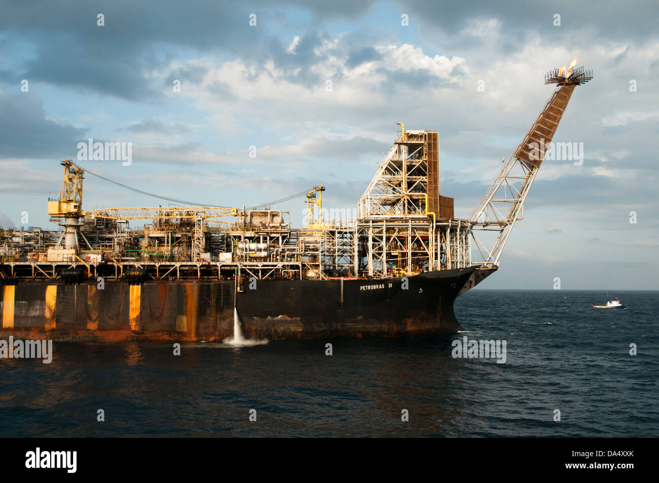 P 31 FPSO oil rig in offshore area working for Petrobras oil company ...