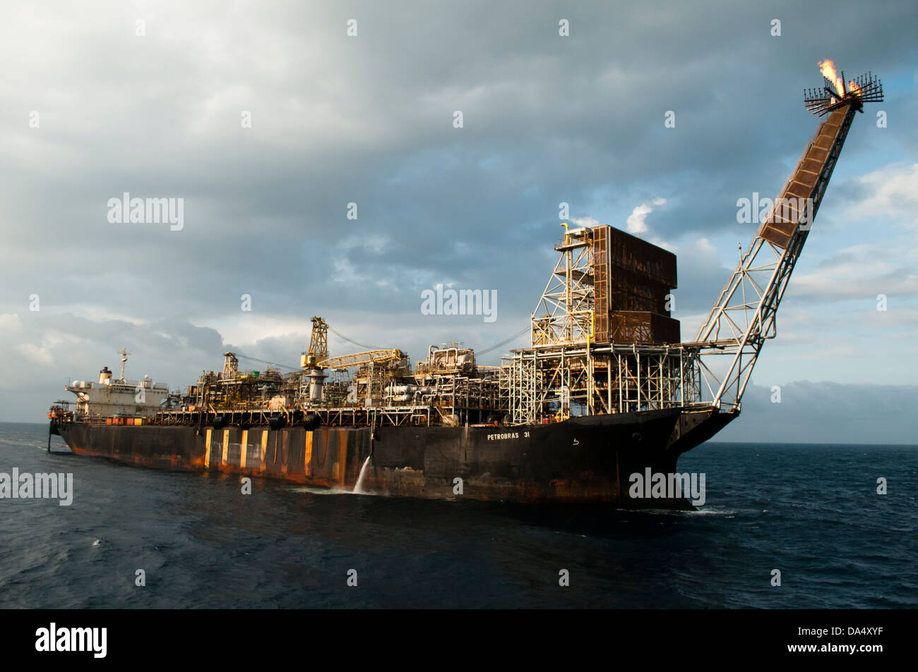 P 31 FPSO oil rig in offshore area working for Petrobras oil company ...