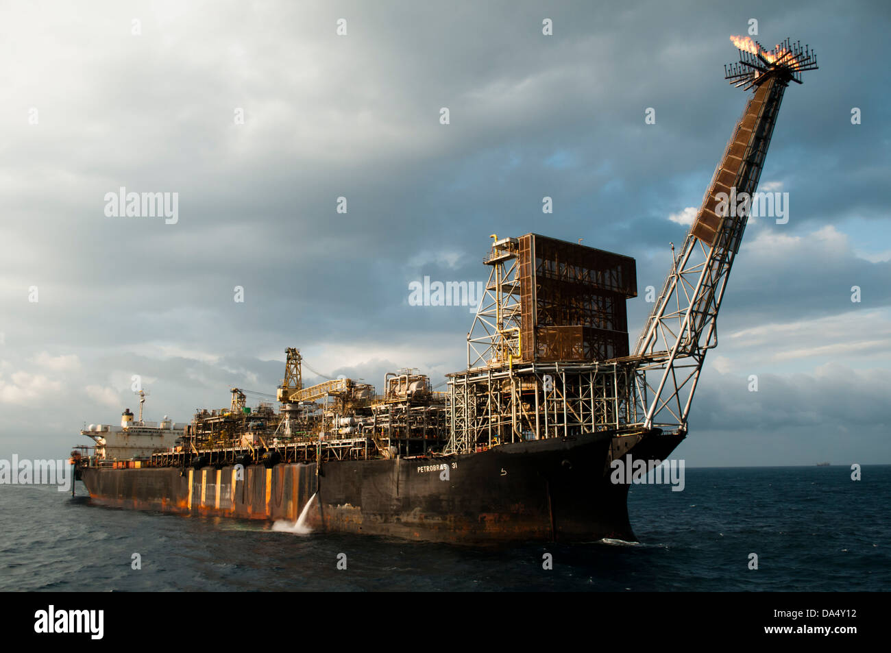 P 31 FPSO oil rig in offshore area working for Petrobras oil company ...