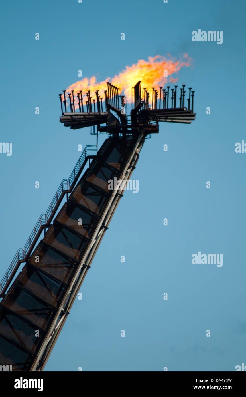 Gas flare of an offshore FPSO oil rig Stock Photo - Alamy