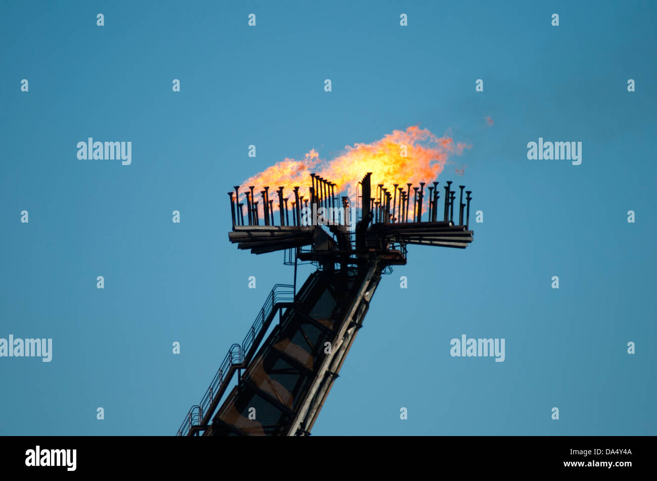 Gas flare of an offshore FPSO oil rig Stock Photo - Alamy