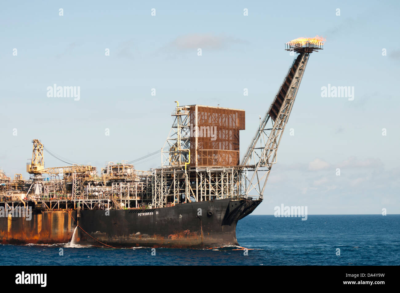 P 31 FPSO oil rig in offshore area working for Petrobras oil company ...