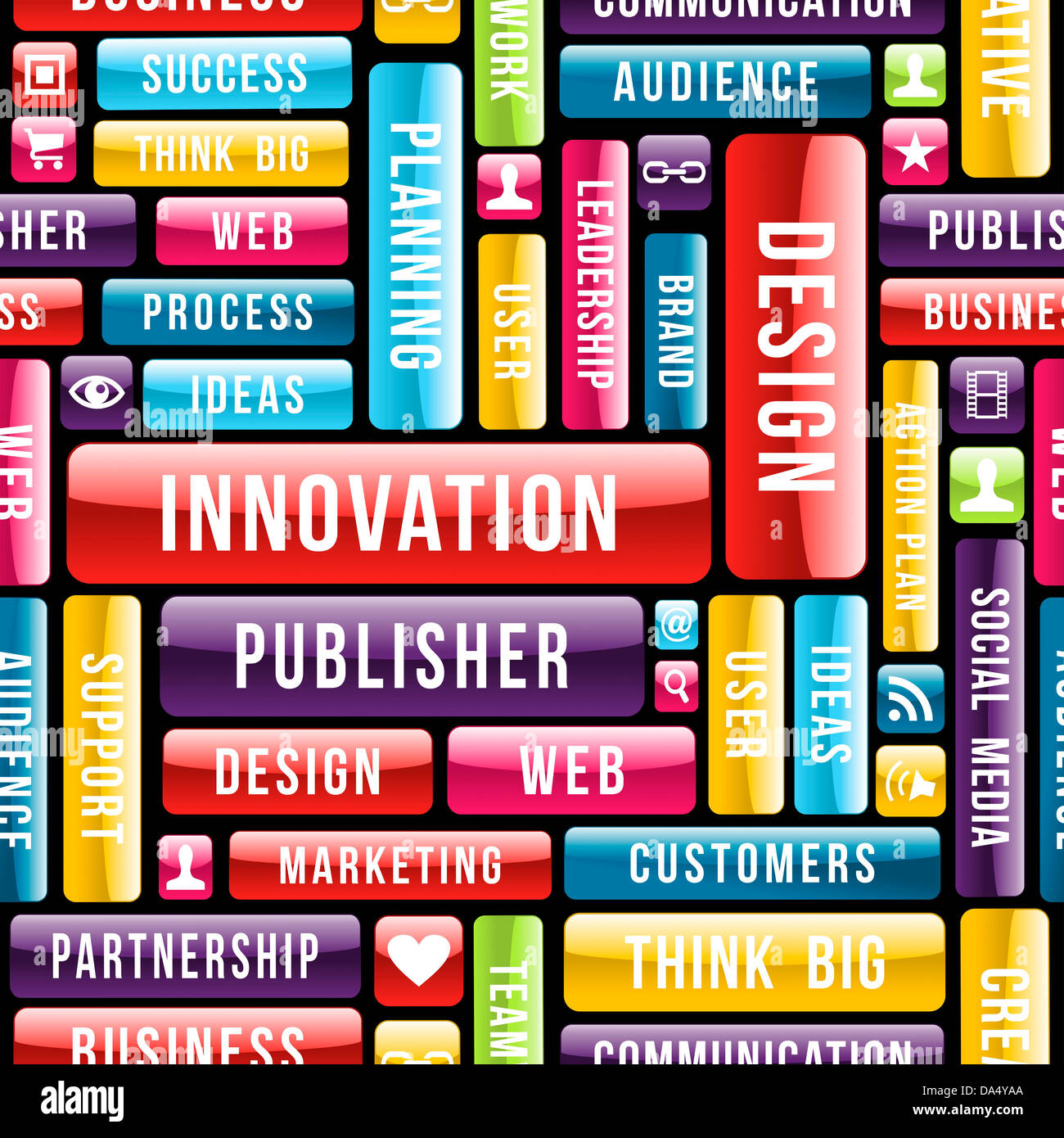 Innovation design concept seamless pattern composition with glossy web ...