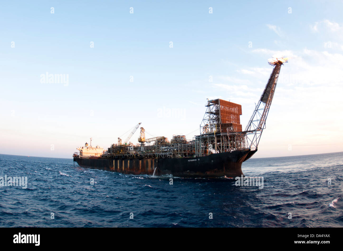 P 31 FPSO oil rig in offshore area working for Petrobras oil company ...