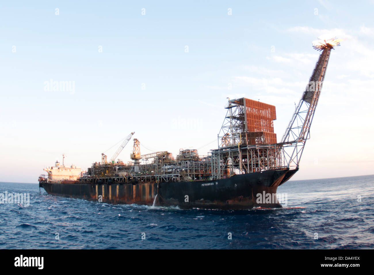 P 31 FPSO oil rig in offshore area working for Petrobras oil company ...