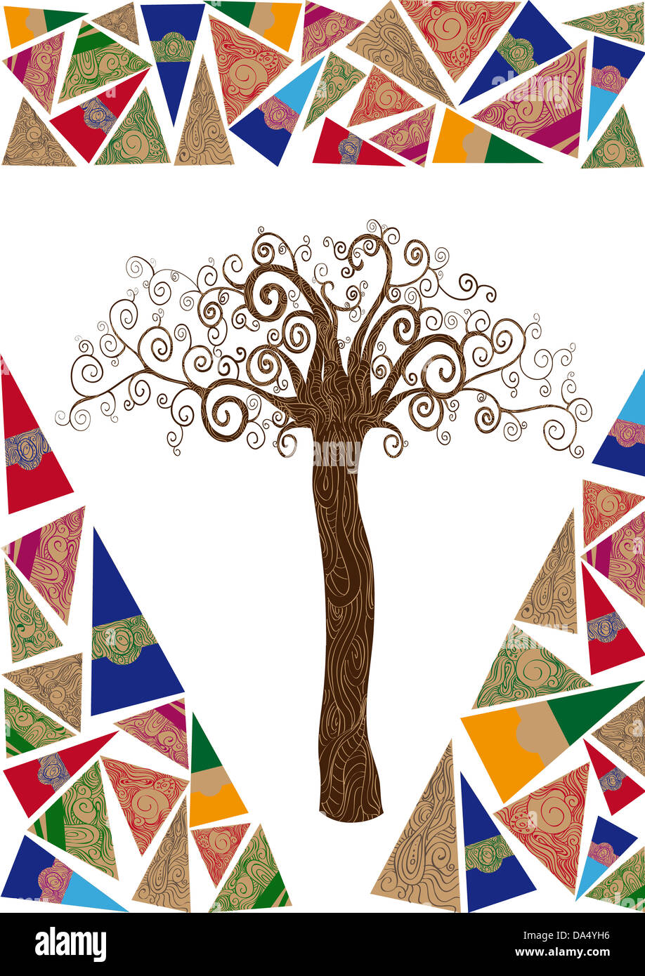 Art deco style tree idea isolated background. This illustration is ...