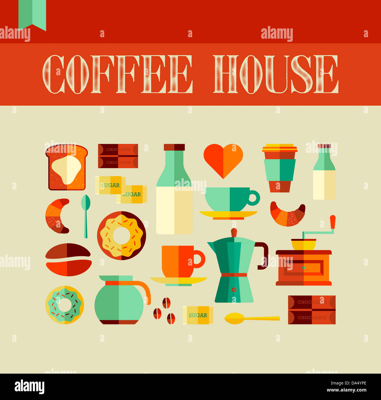 Colorful Coffee House Concept Background Vector File Layered For Easy Manipulation And Custom
