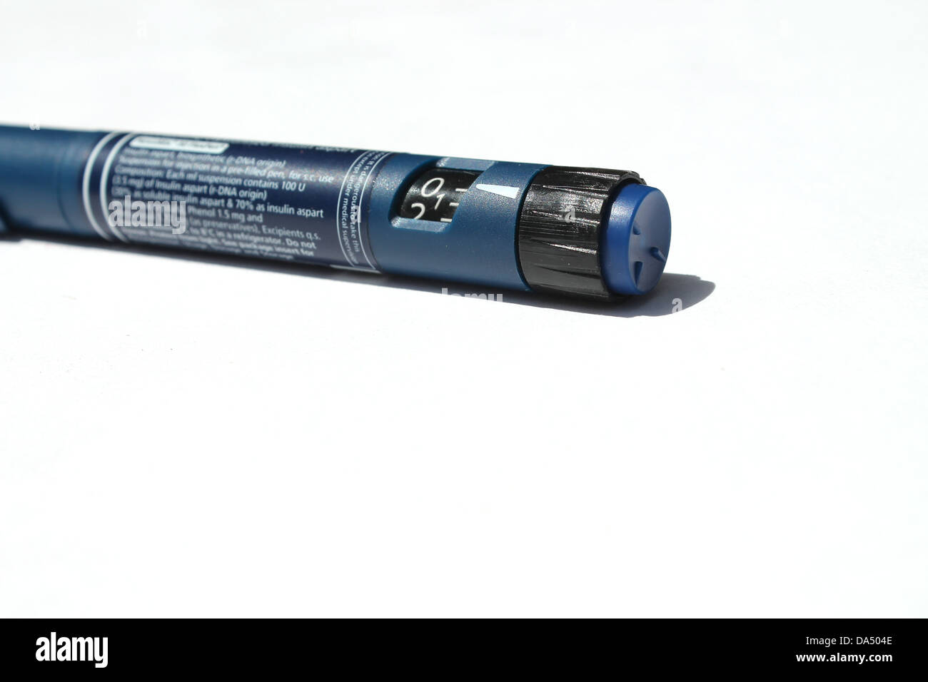 Marker of an insulin pen which shows the dosage of insulin taken Stock ...