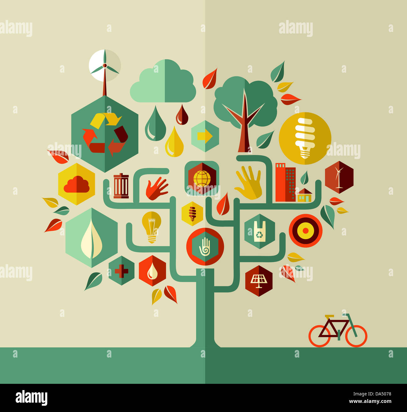 Eco conservation city conceptual tree design. Vector file layered for ...