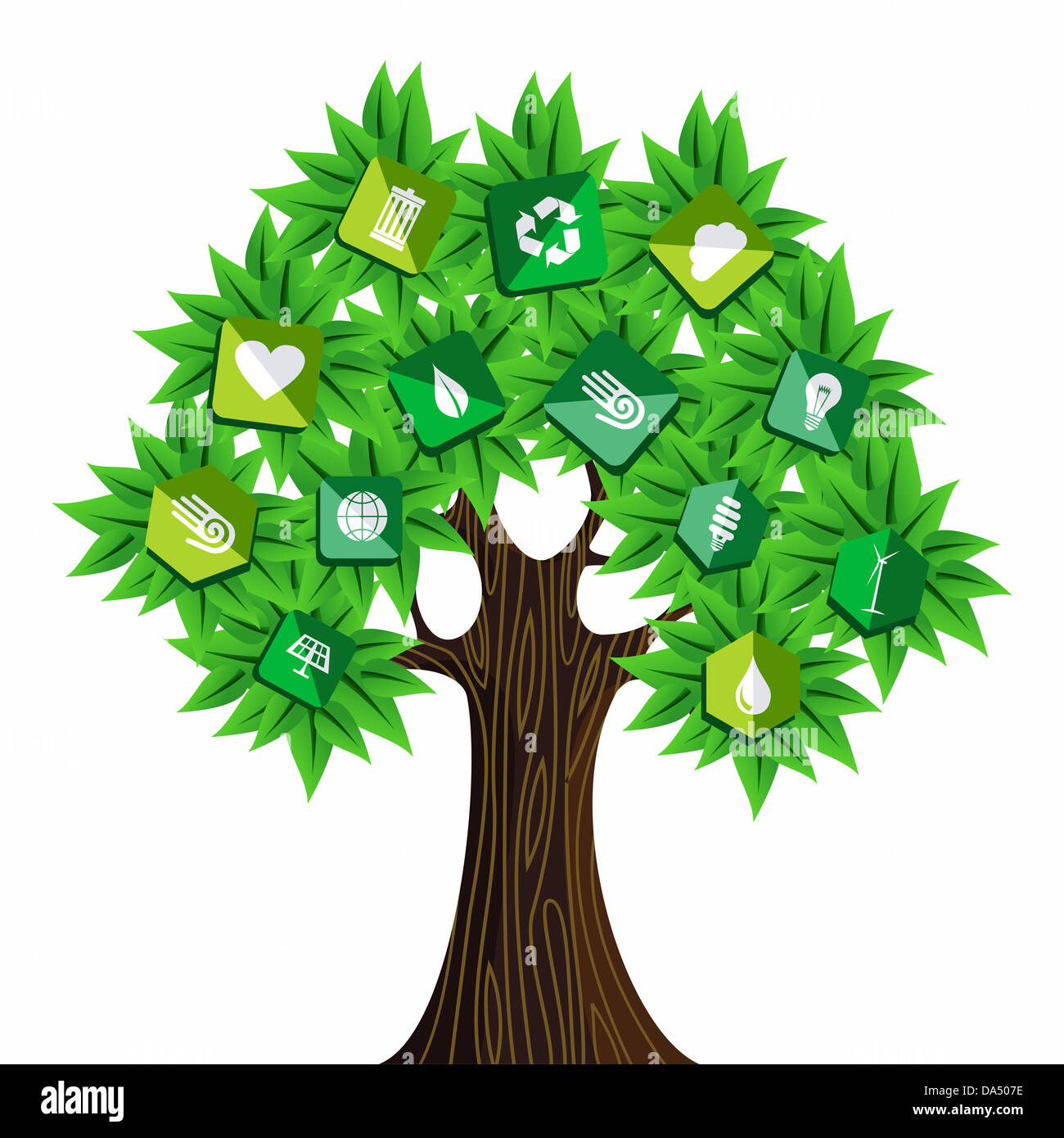 Sustainable energy tree icons concept . Vector file layered for easy ...