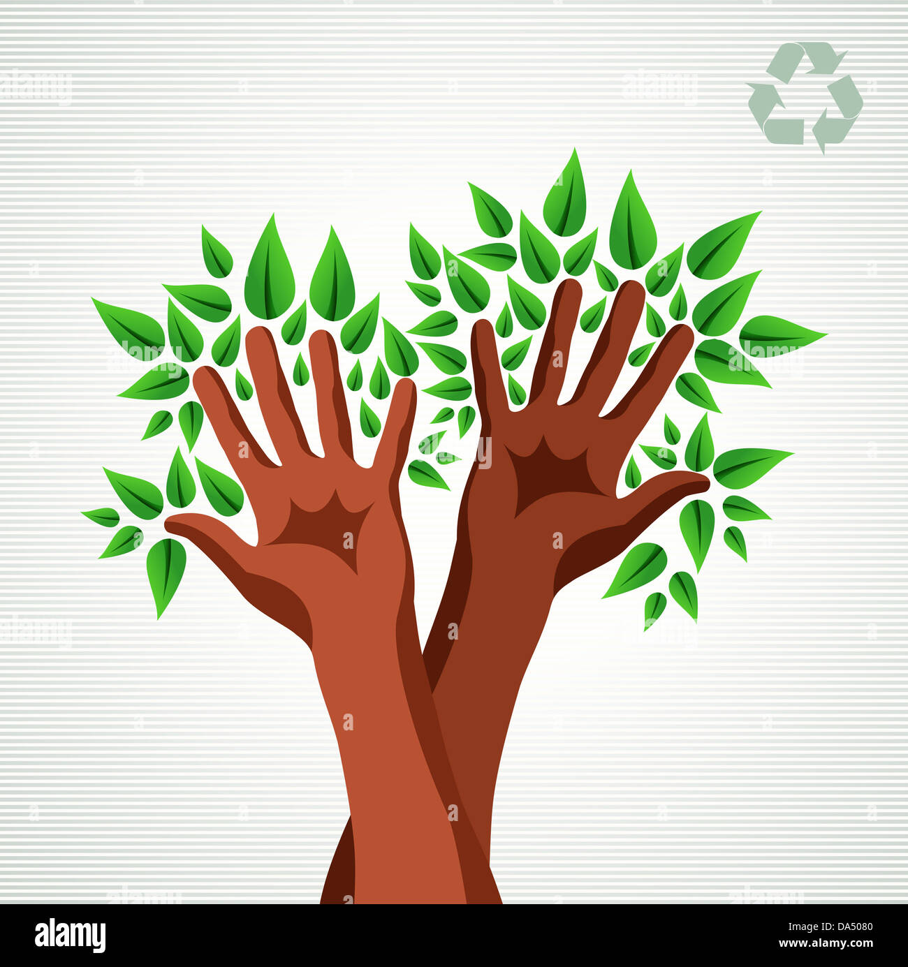 Eco friendly concept tree hand leaf design. Vector illustration layered ...