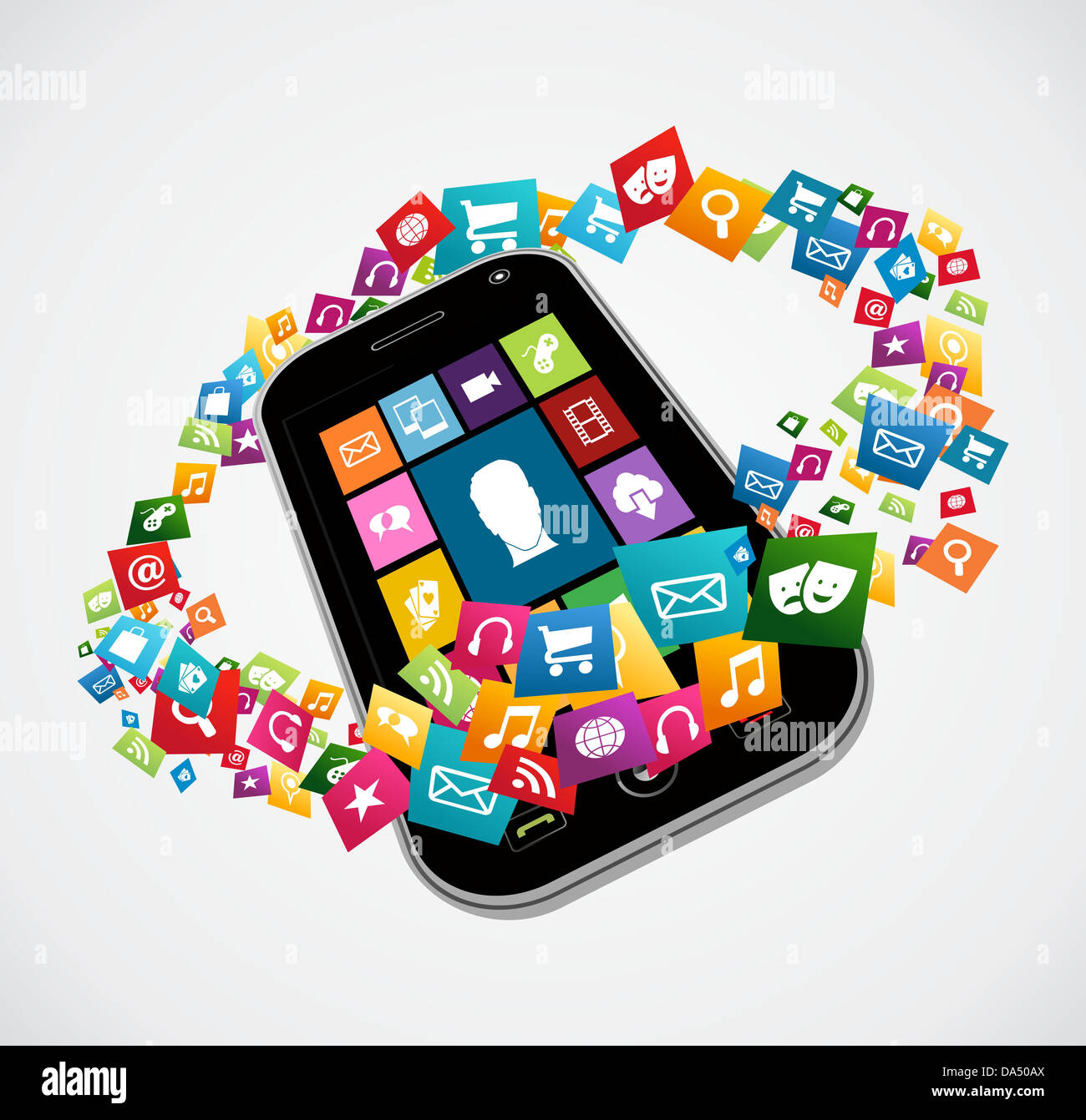 Cloud computing apps icon set concept background. Vector illustration ...