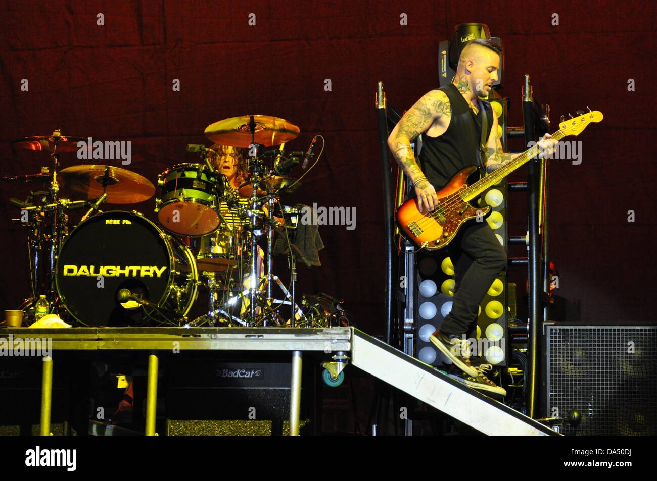 Raleigh, North Carolina, USA. 3rd July, 2013. Bassist Josh Paul of the ...