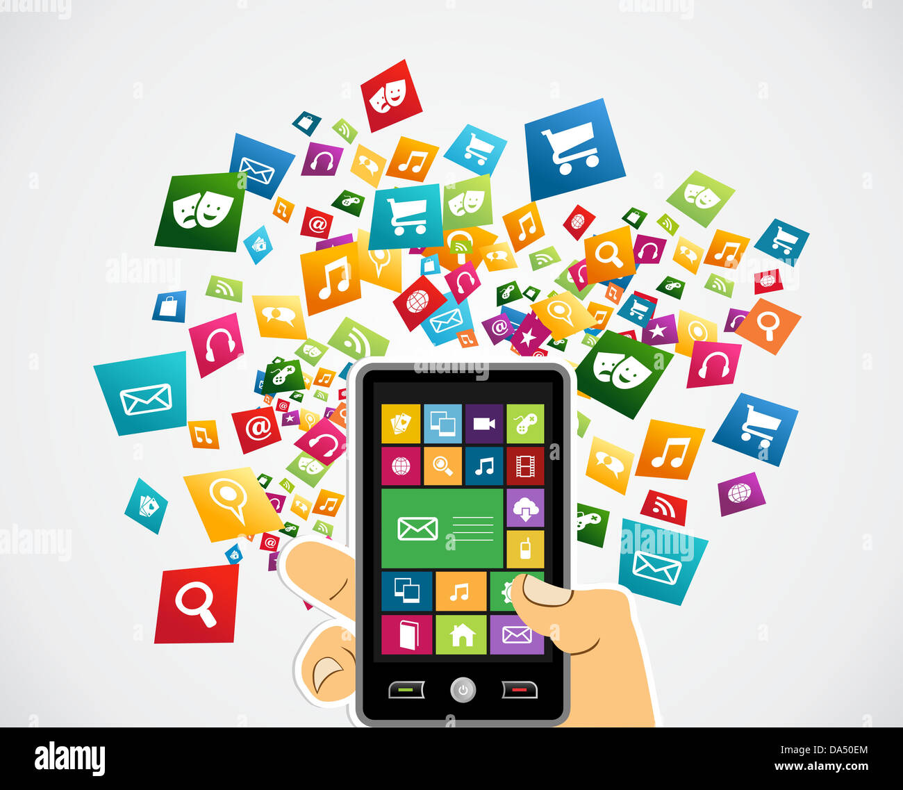 Random apps icon set concept background. Vector illustration layered ...