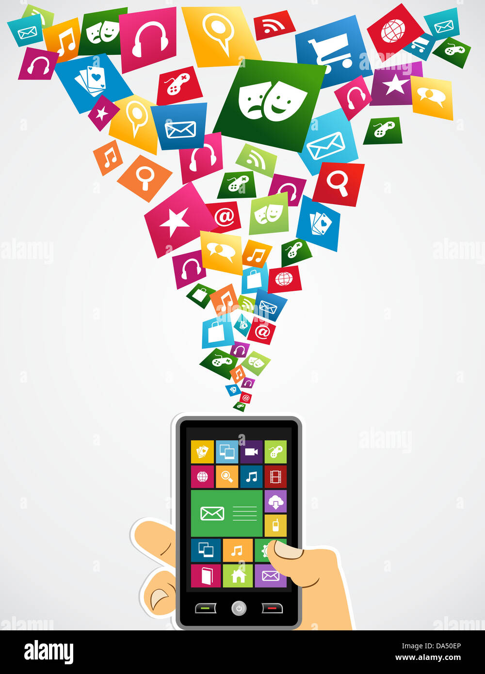 Online app icons set concept background. Vector illustration layered ...