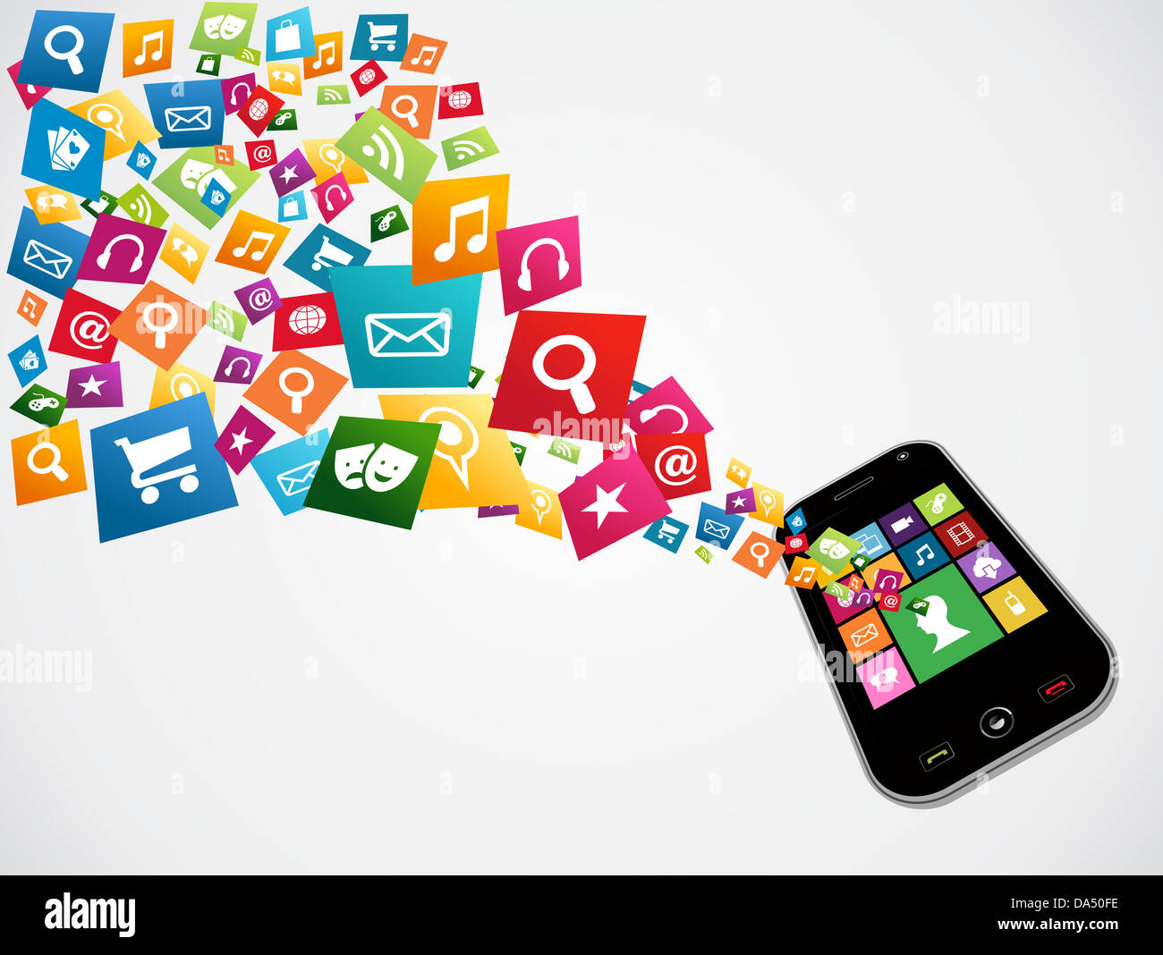 Mobile computer apps icon set concept background. Vector illustration ...