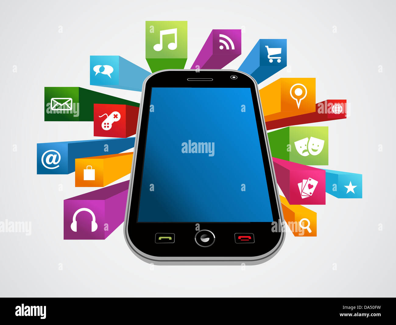 Online app icons set concept background. Vector illustration layered ...