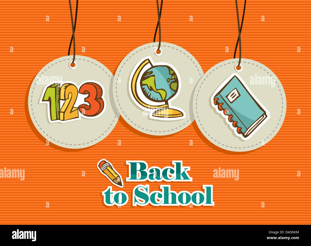 School related design elements circle symbols set background. Vector ...