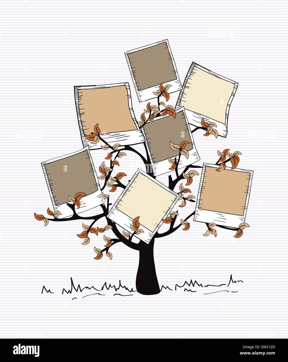 Brown instant photo leaf tree design. Vector file layered for easy ...