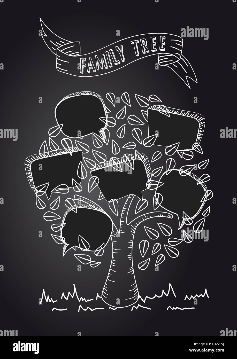 Black and white message bubble leaf tree design. Vector file layered ...