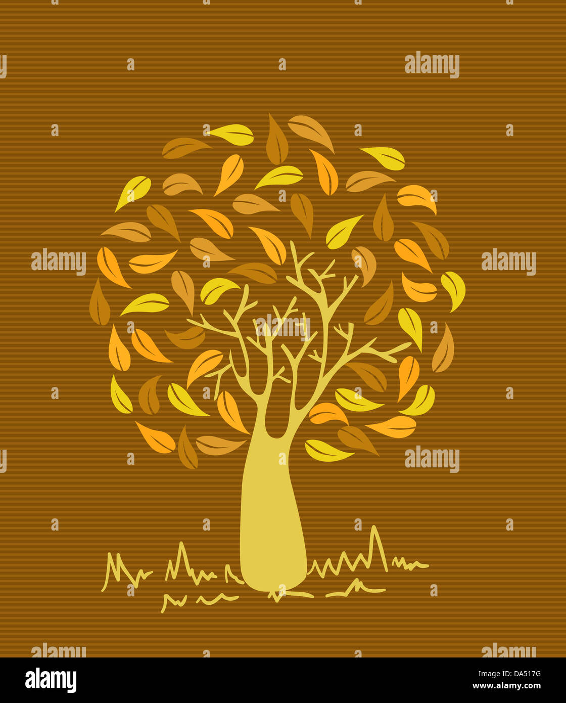 Gold branches leaf tree stripes background design. Vector file layered ...