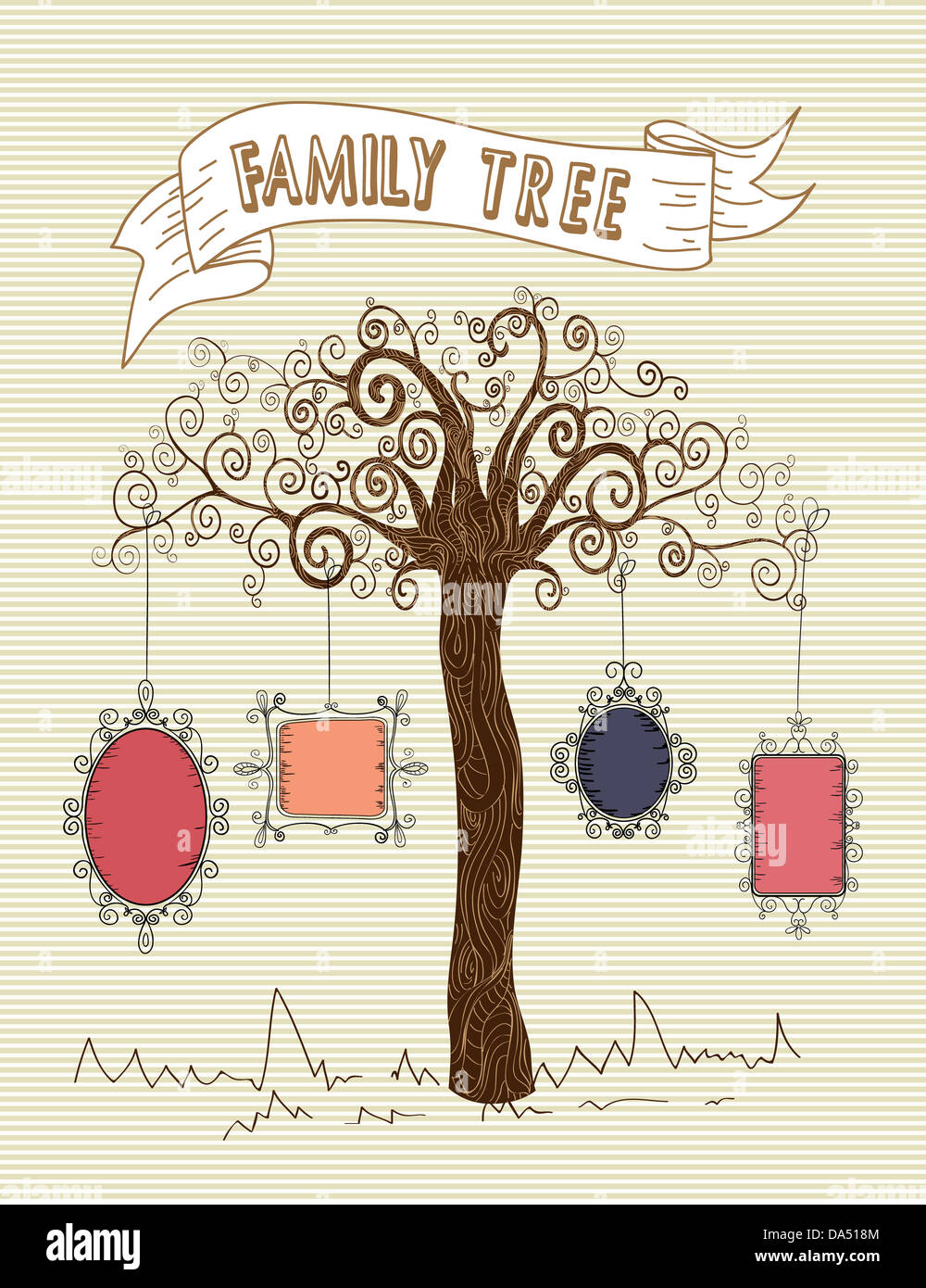 Colorful old school leaf tree stripes background design. Vector file ...