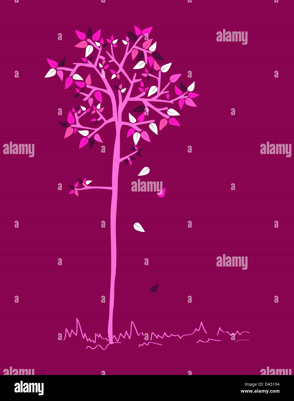 Violet branches leaf tree stripes background design. Vector file ...